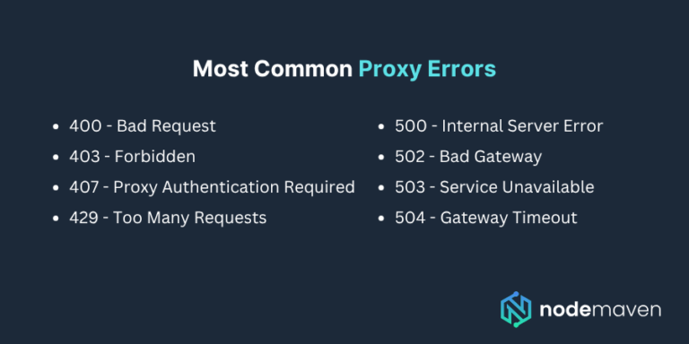 How to Fix Proxy Error Codes [Complete Guide] - NodeMaven